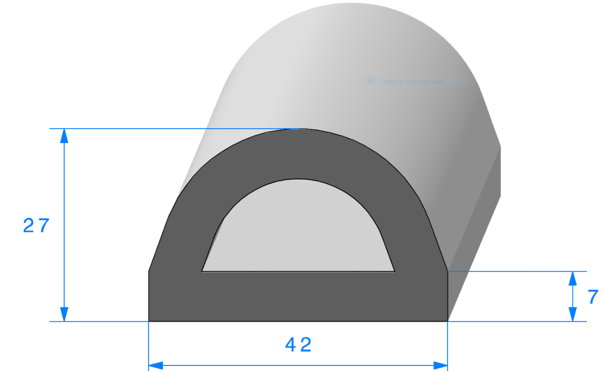 Joint Protection Caoutchouc Noir Demi Rond | Labbé CCM