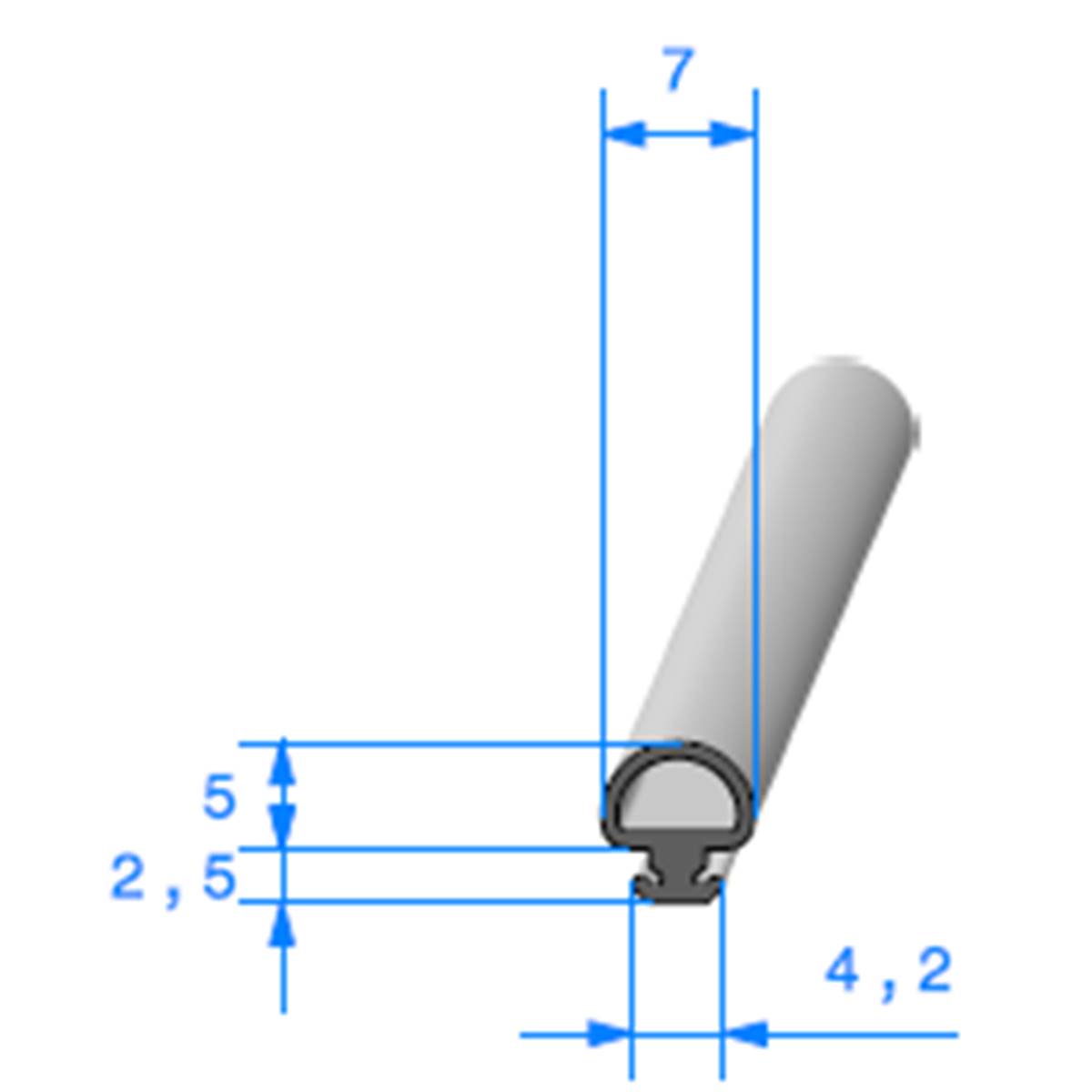 Joint de Rainure Gris Caoutchouc - Labbé CCM